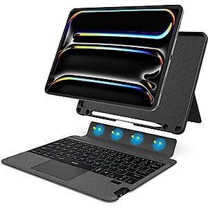 iPad Pro 12.9 Case with Keyboard: Detachable Wireless iPad Pro 12.9 Keyboard 6th 5th 4th 3rd Gen, iPad 12.9 Case with Keyboard & Pencil Holder | Multi-Touch Trackpad, Backlits, Front & Back Protection