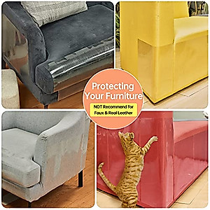 CoHaHa Furniture Protectors from Cats Scratch, Single Sided Cat Scratch Deterrent, Cat Scratch Furniture Protector Training Tape, Clear Anti Couch Scratch (4-Pack + 30 Tapes)