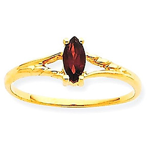IceCarats 10K Yellow Gold Red Garnet Ring Gemstone Band January Birthstone Jewelry Size 7.00