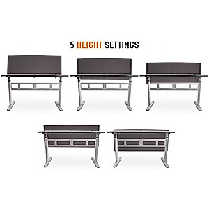 Stand Steady ClipPanel Desk Mounted Privacy Panel | Height Adjustable Desk Divider| Easy Clamp on Privacy Screen or Modesty Panel - Reduces Up to 85% of Noise | (Charcoal / 60" x 24")