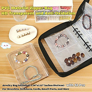 AVELIO Bracelet Storage Organizer Travel Jewelry Organizer Transparent Jewelry Storage Book High Capacity for Earring, Necklace, Ring, With pvc Jewelry Pouches Zipper Bags