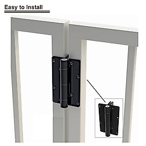 Gudwells Aluminum 5 3/4” Self Closing Metal Safety Gate Hinge for Residential Pool Safety Gate Aluminum Vinyl Iron Wood Gate, Self Closing Force Adjustable Spring Hinges (Sold as a Pair)