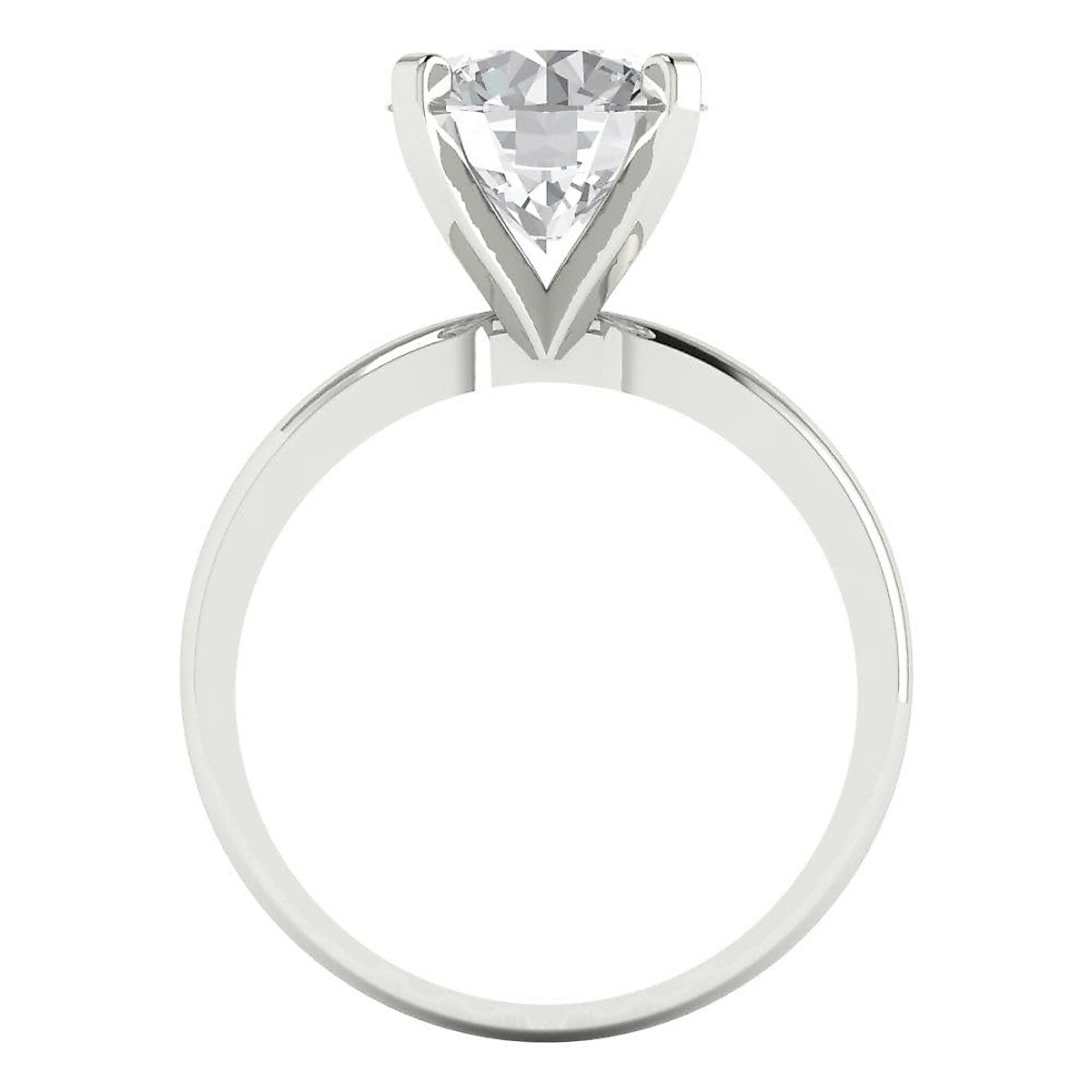Clara Pucci 3.0 ct Round Cut Solitaire Genuine Lab Created White Sapphire Bridal Designer Anniversary Engagement Ring in 14k White Gold