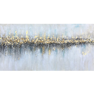 "Glowing from Afar" Oil Painting Prints on Wrapped Canvas, Wall Art Decoration for Office Living Room Bedroom, 47x23.5 inch