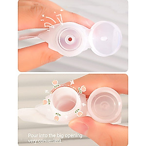Portable Travel Fluid Makeup Packing Bag Transparent Clamshell Packaging Bag Plastic Stand Up Spout Pouch Refillable Empty Squeeze Pouch for Lotion/Shampoo/Face Cream/Hand Soap (10 Pcs) Gift Funnel