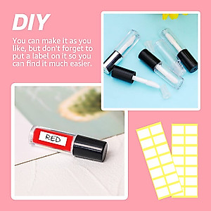 AMORIX 50PCS Mini Lip Gloss Tubes with Wand 1.2ml Empty Containers Clear Refillable Travel Lip Balm Bottles for Samples with 5ml Syringes DIY Lip Gloss Base + Tag Labels Stickers (Black)