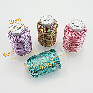 New brothread 25 Colors Variegated Polyester Embroidery Machine Thread Kit 500M (550Y) Each Spool for Brother Janome Babylock Singer Pfaff Bernina Husqvaran Embroidery and Sewing Machines