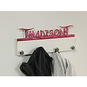 MIRROR MANIA Personalized Coat Hanger Gymnastics Gymnasts Rack Bag Hat Towel Backpack Sweatshirt Jacket Hook Organizer Wall Door Decor, One of A Kind, Custom Made to Order, with Your Name On It!