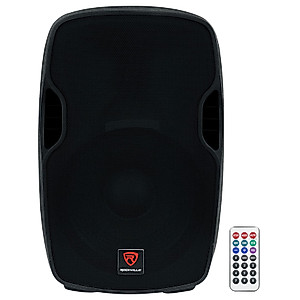 Rockville Professional Powered Active 800w DJ PA Speaker w Bluetooth, 15 inch (BPA15), Black
