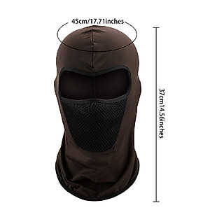 6 Pieces Balaclava Face Mask Motorcycle Mask Windproof Camouflage Fishing Cap Face Cover for Sun Dust Protection (Black Coffee Dark Grey Khaki Navy Blue Shiny Green)
