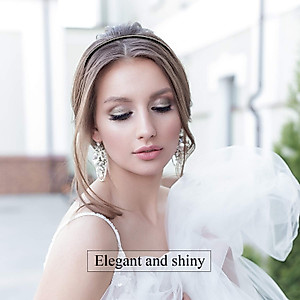 WILLBOND 9 Pcs Bling Headband for Women Skinny Plastic Headbands 1 Row Crystal Rhinestone Thin Hair Hoops with Teeth Skinny Headbands Fancy Hair Accessories for Women 9 Colors