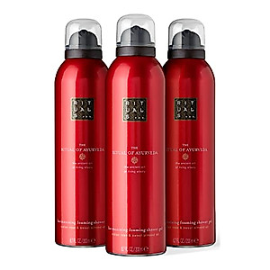 RITUALS Ayurveda Rebalancing Foaming Shower Gel - Fragrant Body Wash with Indian Rose & Sweet Almond Oil - 6.7 Fl Oz (3 Pack)