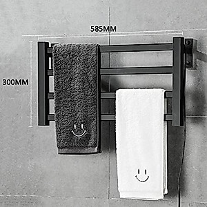 Towel Warmers Yxx- Electric Wall-Mounted Drying Rack Aluminum Alloy Plug-in Towel Heater for Bathroom (110V-220V)