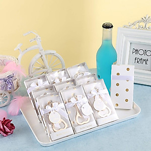 Pack of 24 Gold Crown Bottle Opener Wedding Favors,Party Favors for Guest Souvenir Gift for Baby Shower Birthday Party Decorations and Supplies by Layseri (Crown White, 24)