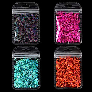 zuarfy Alphabet Holographic Letters Chunky Resin Fillers DIY Nail Art Resin Supplies Epoxy Resin Fillers for DIY Mixed Sequins