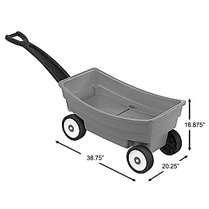 American Plastic Toys Ride & Stow Deluxe Wagon for Toddlers & Kids Ages 18 Months and Up | Lightweight & Durable | Made in USA from Safe Plastics | Make Family Memories