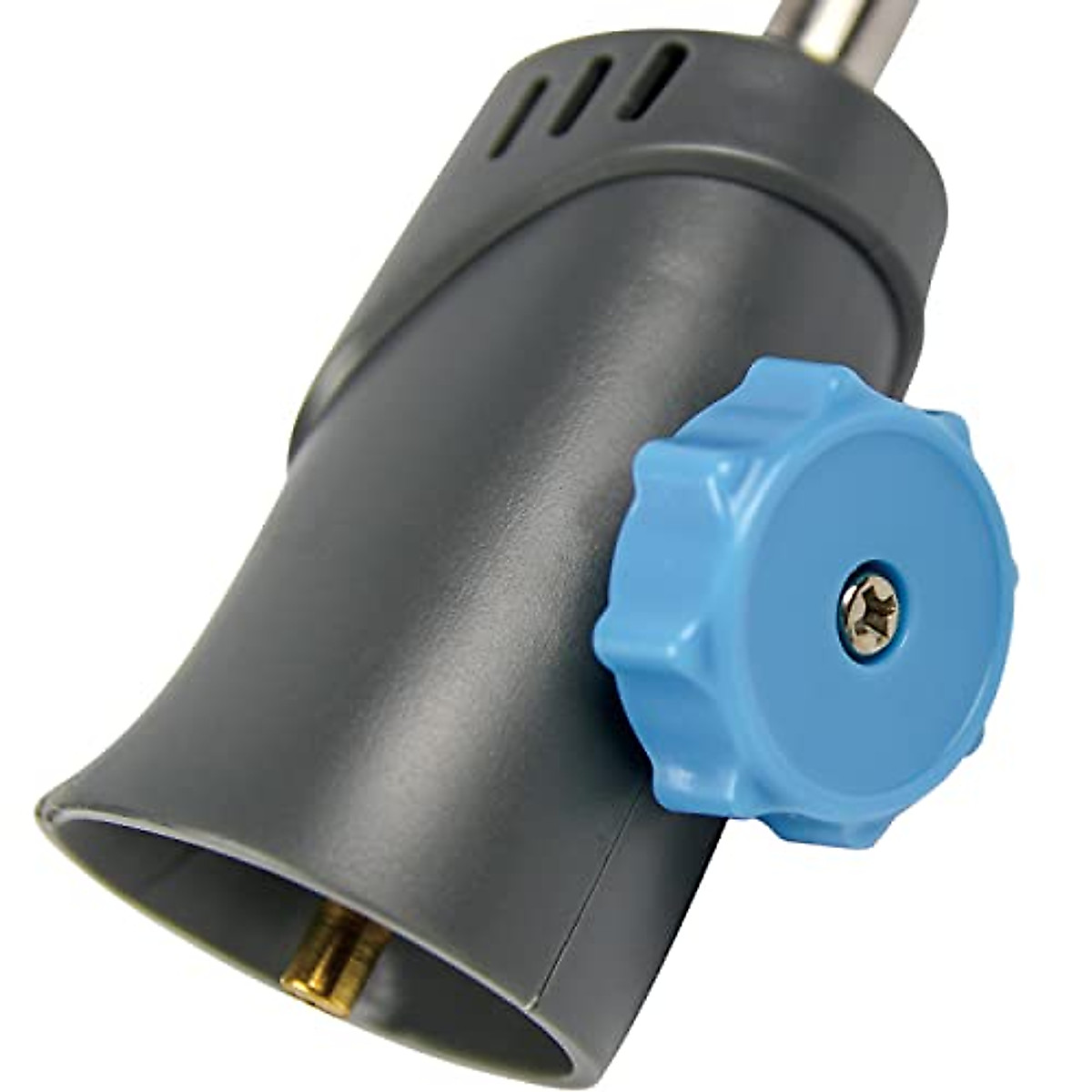 BLUEFIRE MRS-7014B Trigger Start Gas Welding Torch Head for Propane & MAP PRO Fuel,Extend 1.5" Burning Tube Nozzle Piezo Self Ignition Handhold Cylinder Soldering Brazing Triple-Point Flame