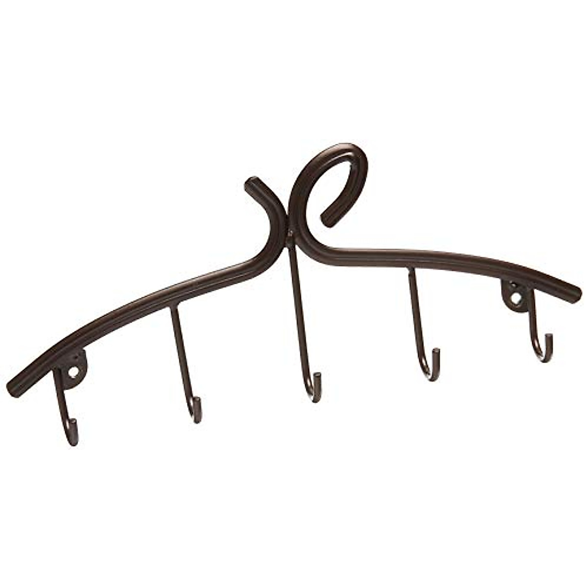 Spectrum Diversified Leaf Wall Mount 5 Hook Key Rack Hanging Entryway Organizer, Bronze