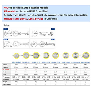 EEMB Tabbed CR2025 Batteries 10 Pack 3V 2025 Gameboy Cartridge Battery Solder Tabs Lithium Battery Coin Cell Batteries Color GBC CR2025 3v Lithium Battery Replacement Battery Gameboy Save Battery