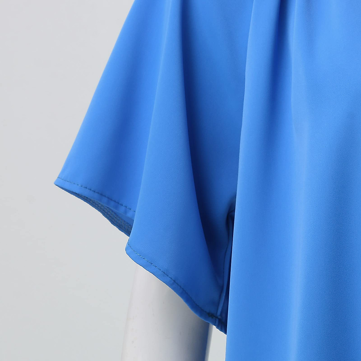 Blouses for Women Dressy Casual Sexy Women's Loose Casual Short Sleeve Chiffon Top V Neck T Shirt Sexy Blouse Blue