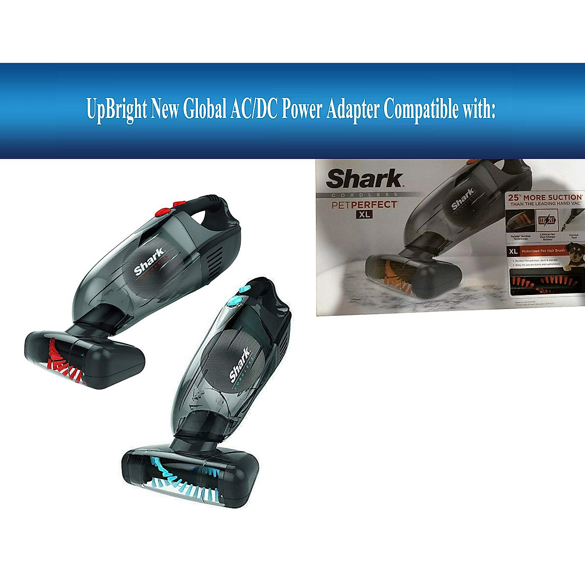 UpBright 19V AC/DC Adapter Charger Compatible with Shark LV900 LV901 LV901C LV 900 901 Cordless Pet Perfect PetPerfect XL Lithium Ion 14.4V Battery Vacuum Cleaner Vac XA900 YLJXA-T176070 ZD12D190070US