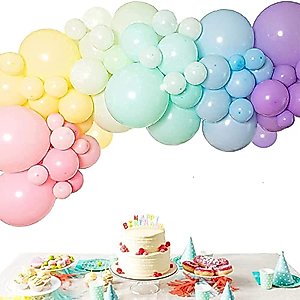 EUOPHYM 112 Pcs Pastel Balloon Garland Kit, Balloon Arch Kit,5'' 18'' Macaron Easter Balloon Garland Decorations Magical Rainbow Balloon Wedding Birthday Anniversary Mermaid Party Graduation Wedding