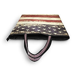 QMXO American USA Flag Star Handbags and Purse for Women Tote Bag Large Capacity Top Handle Shopper Shoulder Bag