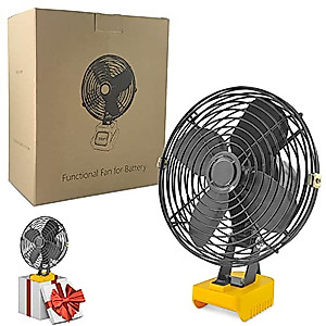 Portable Outdoor Sleek Jobsite Cordless Fan Compatible with DeWalt, Bucket Indoor Fans Operated Powered by DeWalt 20V Max Battery, Blow Heat and Cooling at Work,Tool Only