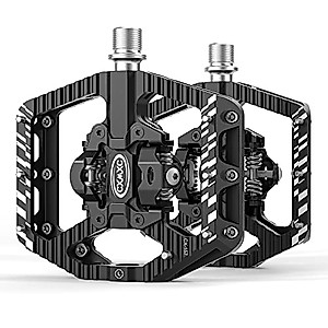 Mountain Bike Pedals - 3 Sealed Bearing Clipless Pedals - 9/16" CNC Machined Cr-Mo Axle MTB Bike Pedals