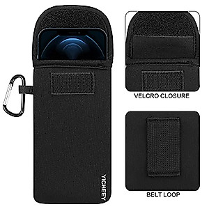 Universal Cell Phone Pouch Neoprene Phone Sleeve with Belt Clip Loop & Neck Lanyard Strap Compatible for iPhone 14 Pro Max Galaxy S23 S22 Ultra S23+ S20 FE A53 A13 A03s A52 A32 Oneplus 11 Pixel 7 Pro