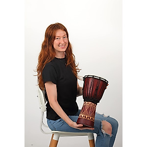 X8 Drums Djembe African Hand Drum, inch (X8-DJ-GRV-BKP)