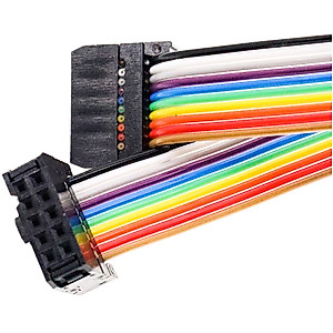 whiteeeen 10pcs 10 Pin for Flat Colorful Ribbon Cable 0.1" Pitch Female to Female Sockets About 7.87" IDC Connector