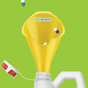 Rx Destroyer Fast Load Funnel - Easy-to-Use, No-Spill Accessory for Rx Destroyer - Quick and Convenient Delivery System for Drug Disposal in a Bottle.