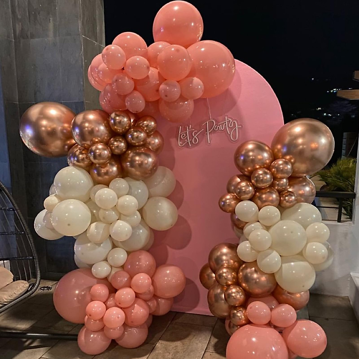 Pink Balloon Garland Arch Kit, 120Pcs Sakura Pink Beige Metallic Rose Gold Latex Balloons for Girls Baby Shower Wedding Birthday Graduation Anniversary Bachelorette Party Decorations