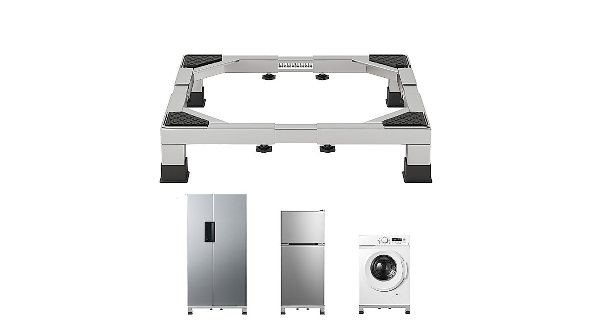 Heavy Duty Stainless Steel Fridge Stand - Adjustable Base for Appliances