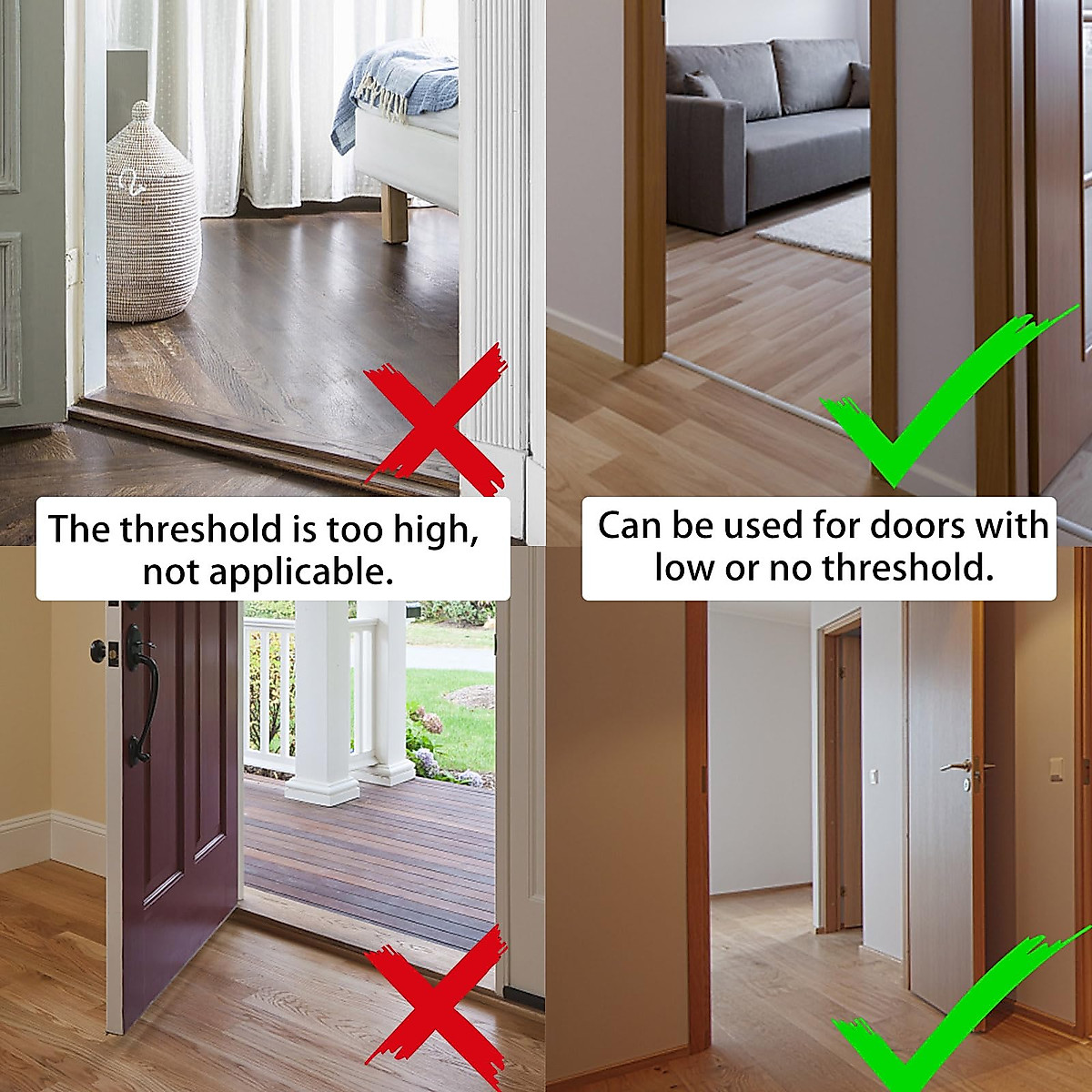 GDHOMM Under Door Draft Stopper, Door Sweeps Door Noise Blocker Soundproof Weather Stripping Window Breeze Blocker Energy Saving 30" to 36" Size Adjustable,Gray