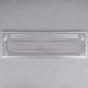 TrueCraftware- Half Size Long Solid Polycarbonate Handled Food Pan Lid Clear Color-Food Storage Container Cover Restaurant Commercial Hotel Pans Cover for Food Prep Fruits Vegetables Beans Corns