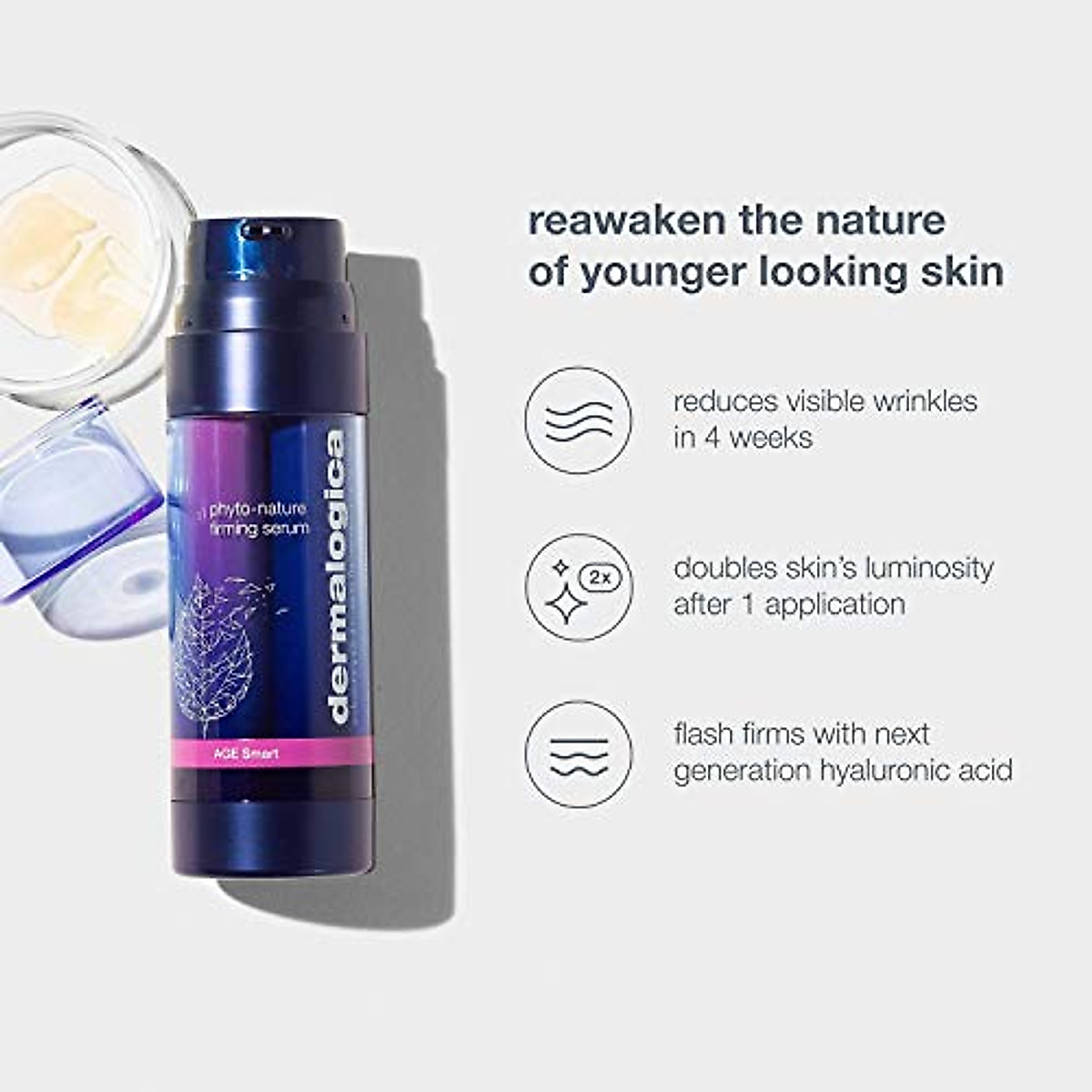 Dermalogica Phyto-Nature Firming Serum, Anti-Aging Face Serum with Hyaluronic Acid - Revitalizes, Lifts, and Firms Skin To Reduce Wrinkles, 1.3 Fl Oz