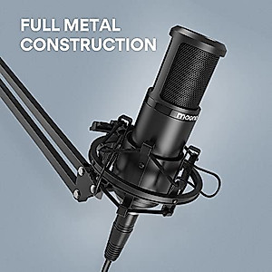 MAONO XLR Condenser Microphone, Professional Cardioid Studio Recording Mic for Streaming, Podcasting, Singing, Voice-Over, Vocal, Home-Studio, YouTube, Skype, Twitch (PM320S)