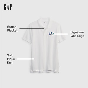 GAP Boys Logo Polo Shirt, Blue Galaxy, Small US
