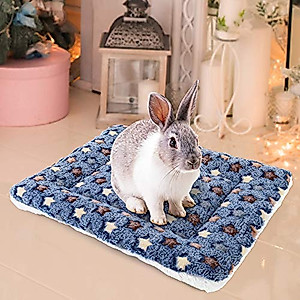 Mogoko 2Pcs Fleece Small Animal Beds, Warm Sleep Mat Pads for Guinea Pig Hamster Squirrel Hedgehog Rabbit Chinchilla