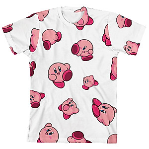 Kirby Characters 4pk Crew Neck Short Sleeve Youth Boy's Tees-Large Multicolored