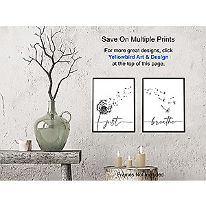 Just Breathe Poster Set 11x14 - Positive Quotes Wall Decor - Encouragement Gifts for Women - Inspirational Quotes Wall Art & Decor - Uplifting Gift for Women - Bedroom Wall Art - Living room Wall Art