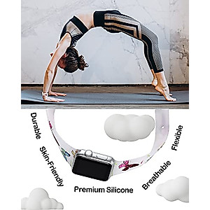 Witzon Compatible with Apple Watch Band Series 8/7/6/5/4/3/2/1/SE/Ultra, iWatch 38mm 40mm 41mm 42mm 44mm 45mm 49mm Bands for Women, Cute Print Silicone Sport Strap Replacement Accessories, Butterfly
