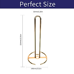 Winmien Simple Paper Towel Holder with Marble Base, Kitchen Standing Magnetic Paper Towel Roll Holder- for Bathroom Kitchen Countertop, Standard or Jumbo-Sized Roll Holder（Gold）