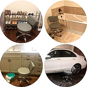 MAYAKOBA Dayton Garage Rolling Seat (Black) Pneumatic, Short Stool with Adjustable Height 13"-15", Perfect for Garage Task, Home Cleaning, Bathroom Short Seat, Technician Task