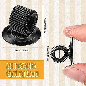 Fulmoon 24 Pcs Pen Holder Clips Manganese Steel Pen Holder Self Adhesive Pen Pencil Organizer with Adjustable Spring Loop for Refrigerator Whiteboard Erase Board Bulletin Map Home Office (Black)