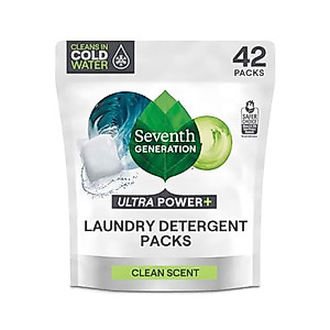 Seventh Generation Ultra Power Plus Laundry Detergent Packs Fresh Citrus Laundry Soap EPA Safer Choice Certified 42 count