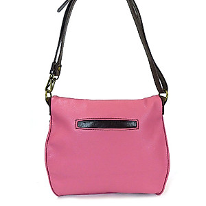 Chala Charming PINK Crossbody Bag With Flap Top and Zipper Cross-Body Purse or Shoulder Handbag with Sunflower Coin Purse- Pink (Sunflower)