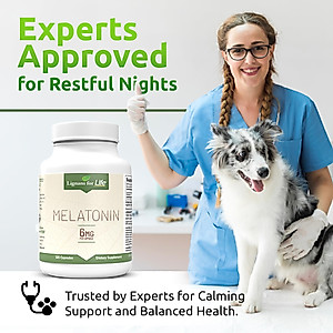 Lignans for Life Melatonin for Dogs & People, 6mg - 120 Capsules - Capsules - Pet Treats - Vitamins for Overall Health